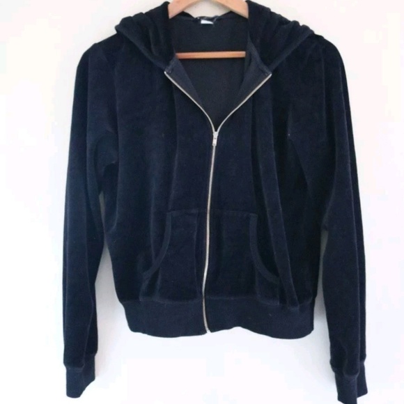 Moda International | Tops | Moda International Velour Hooded Sweatshirt ...